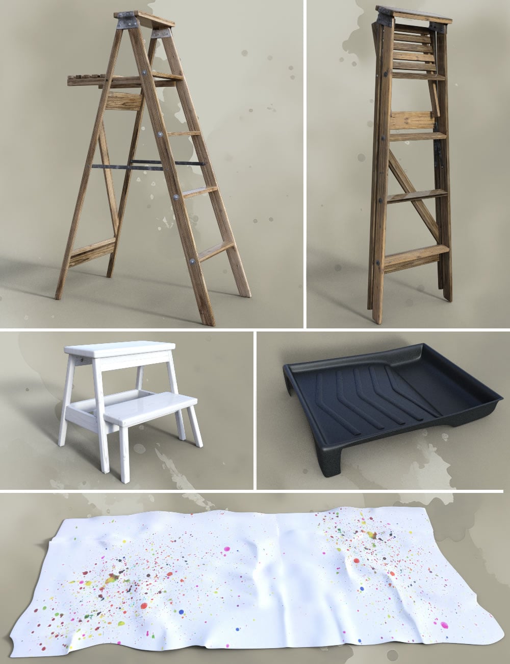 Mini Scenes Wall Painting | Daz 3D