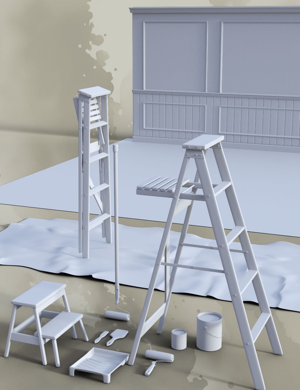 Mini Scenes Wall Painting | Daz 3D