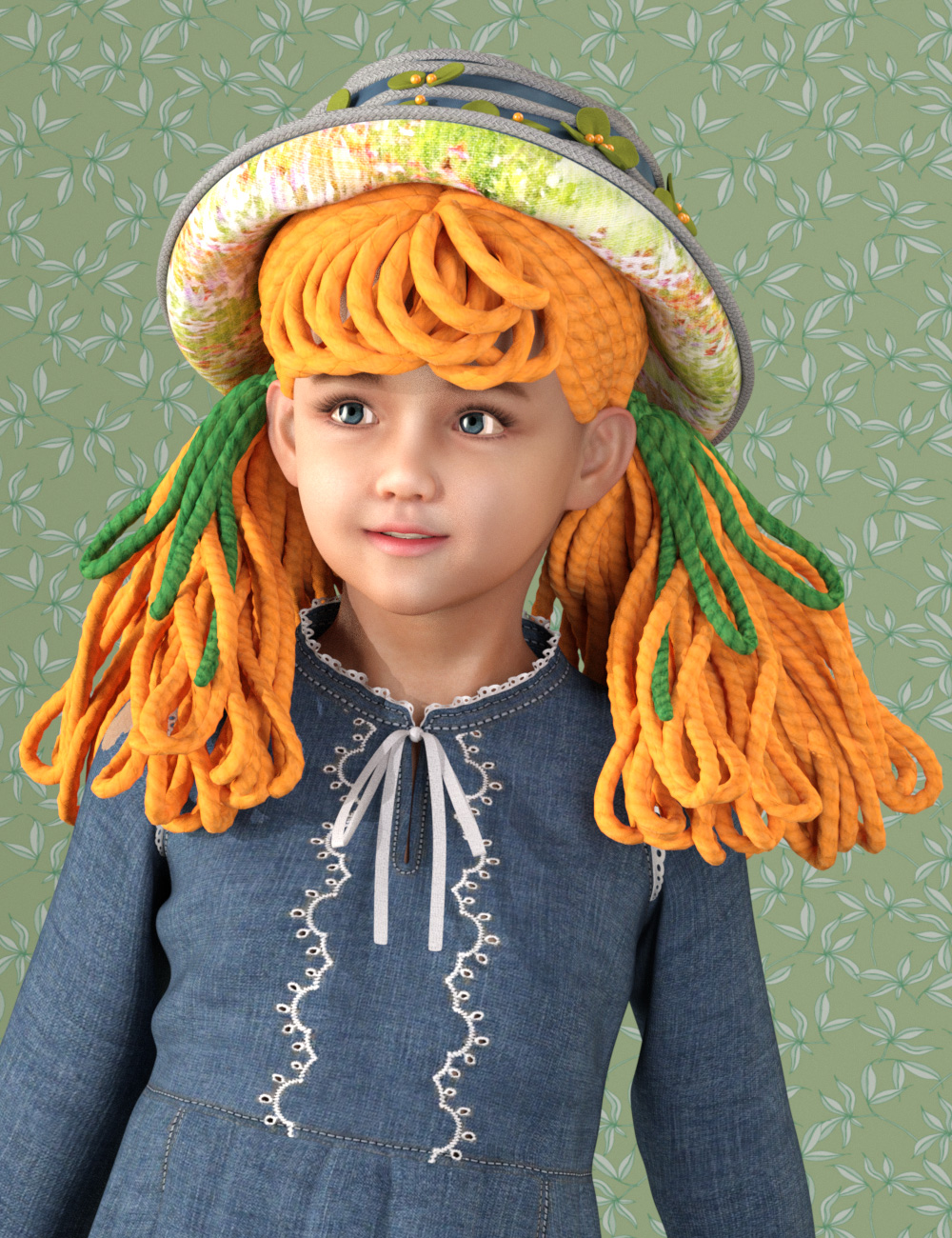 PreT Yarn Hair for Genesis 9 Feminine and 8 Females | Daz 3D