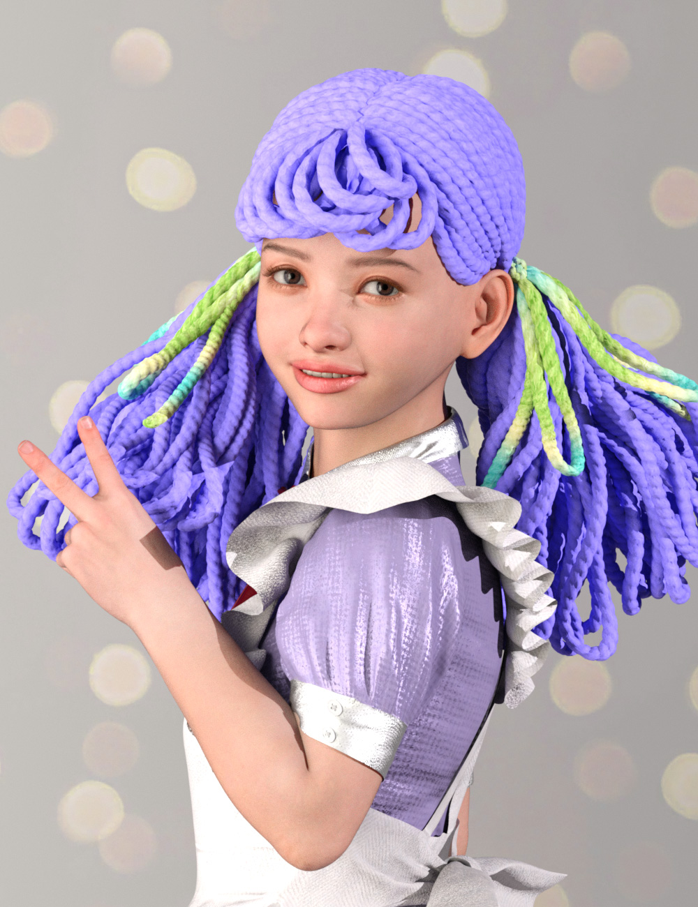 PreT Yarn Hair for Genesis 9 Feminine and 8 Females | Daz 3D