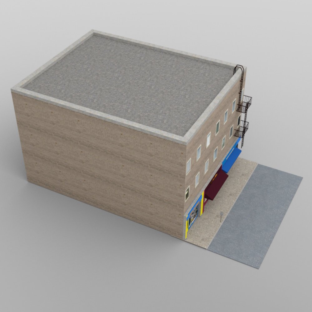 Three Store Building - for DAZ Studio | Daz 3D