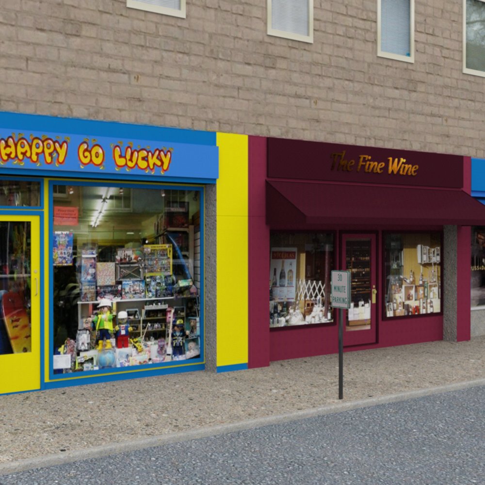 Three Store Building - for DAZ Studio | Daz 3D