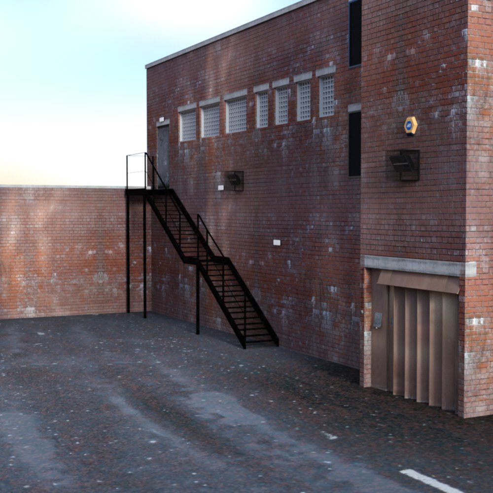 Store Building Rear - for DAZ Studio | Daz 3D