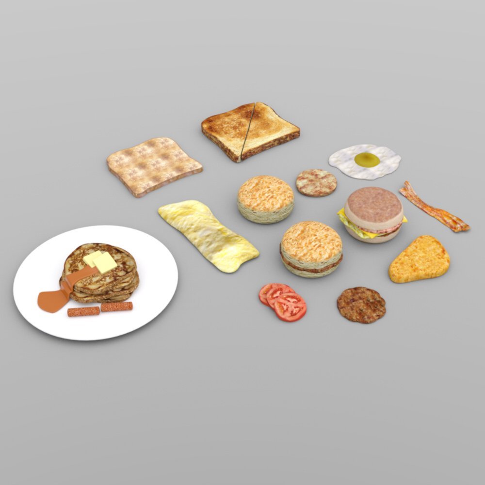 Breakfast Foods - for DAZ Studio | Daz 3D