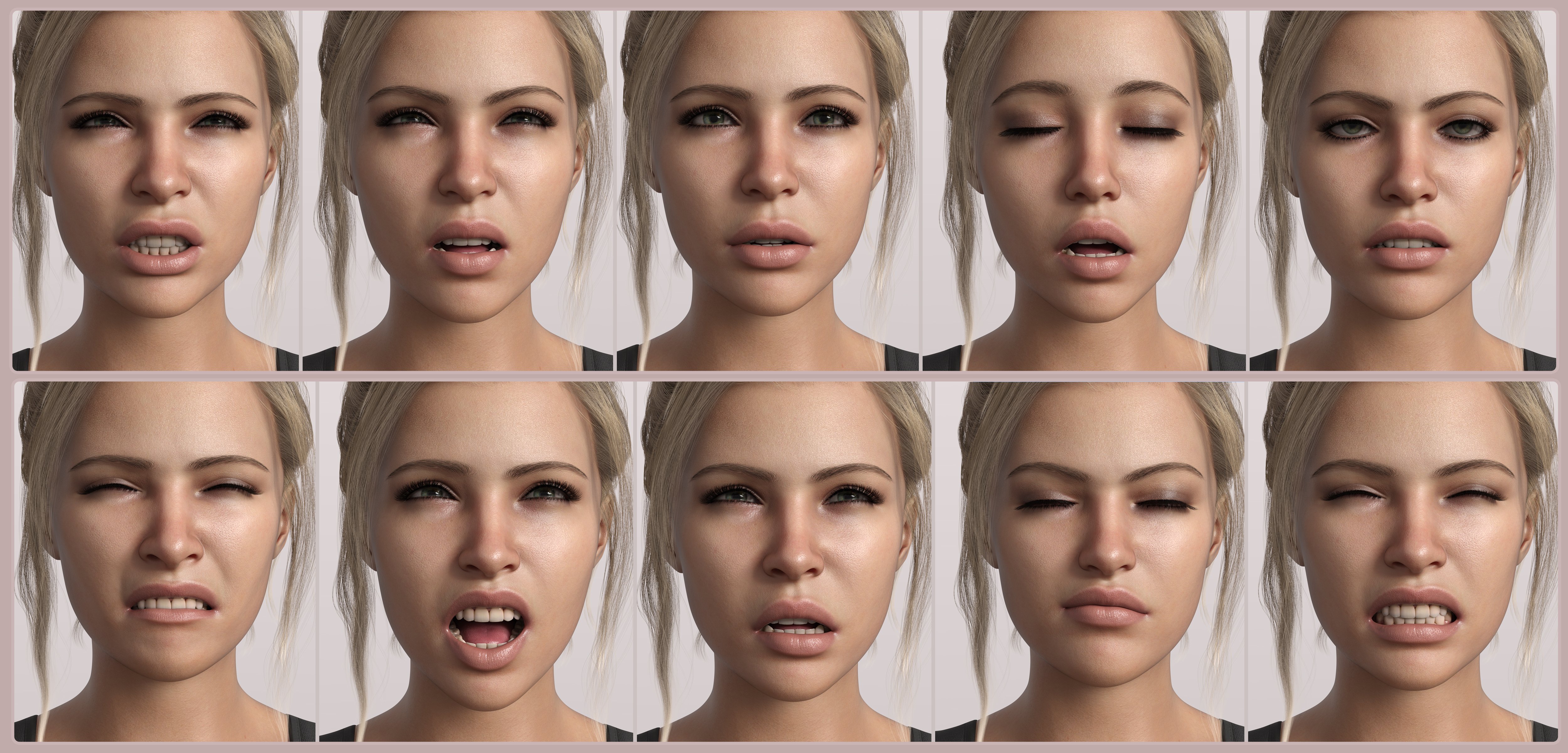 Z Hurt and Pained Mix and Match Expressions for Genesis 9 | Daz 3D