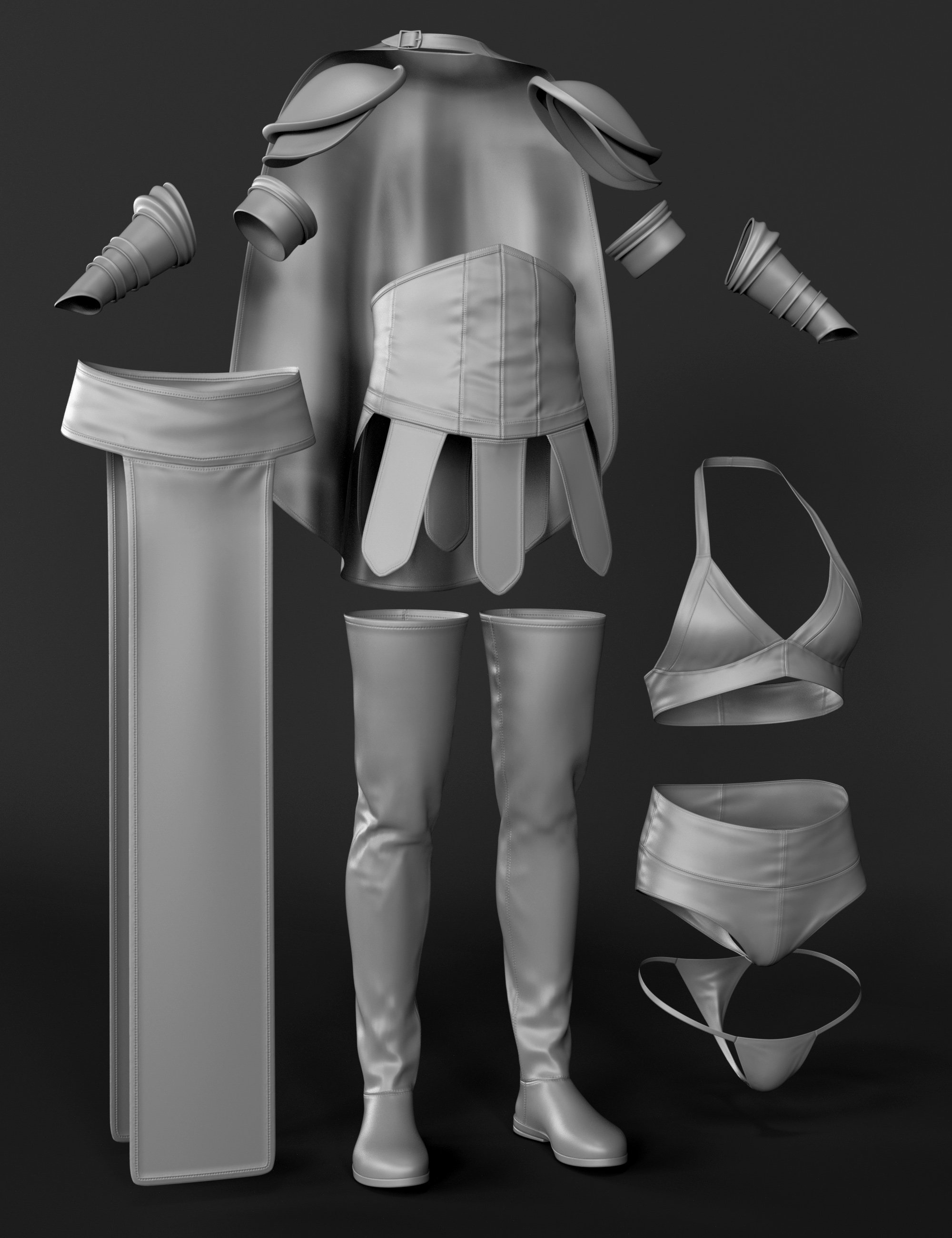 dForce Multi-Style Warrior Outfit for Genesis 9 | Daz 3D