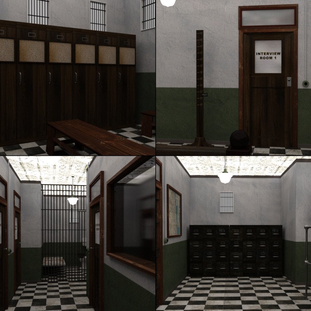 Police Station Interior for DAZ Studio | Daz 3D