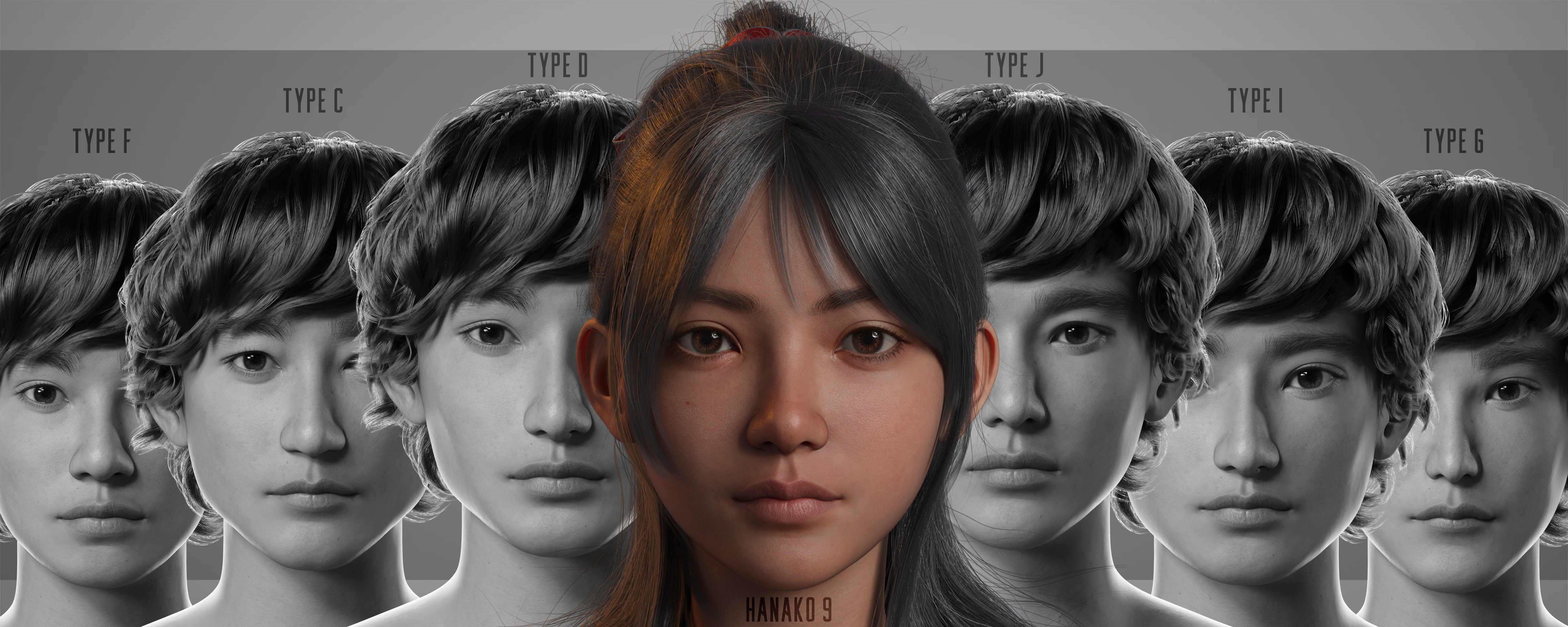 Head Shapes Male for Hanako 9 | Daz 3D