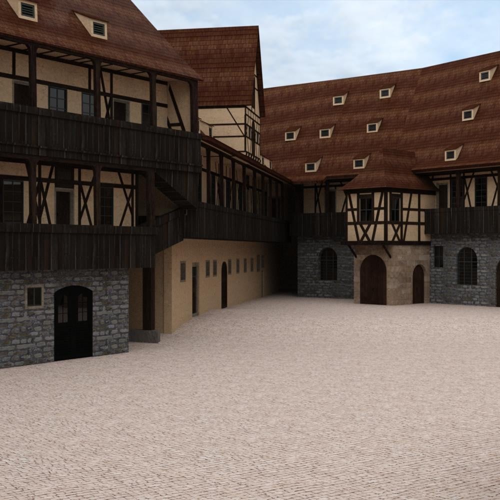 Medieval Courtyard for DAZ Studio | Daz 3D
