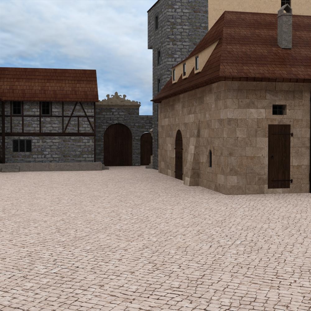 Medieval Courtyard for DAZ Studio | Daz 3D