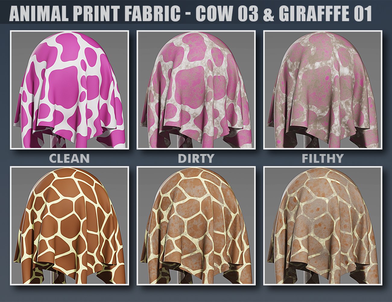 DD PBR Animal Print Fabric Shaders for Iray | Daz 3D