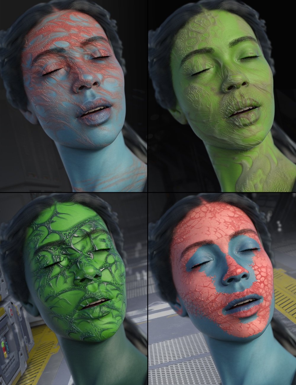 Mutant Burns Skin Builder for Genesis 9 | Daz 3D