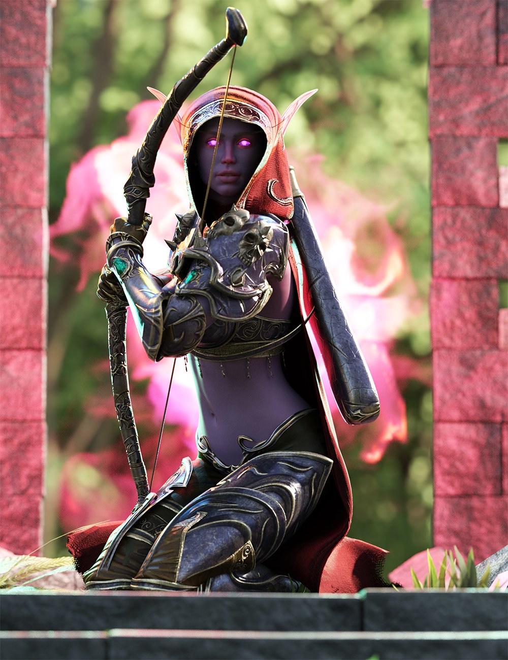 Drow Elf Archer Hierarchical Poses for Lianna 9 | Daz 3D