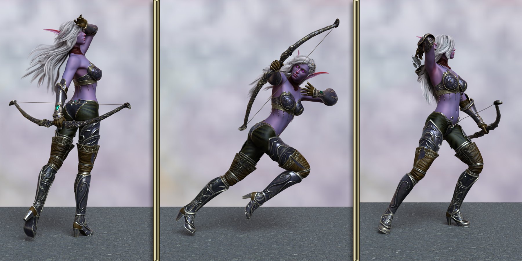 Drow Elf Archer Hierarchical Poses for Lianna 9 | Daz 3D