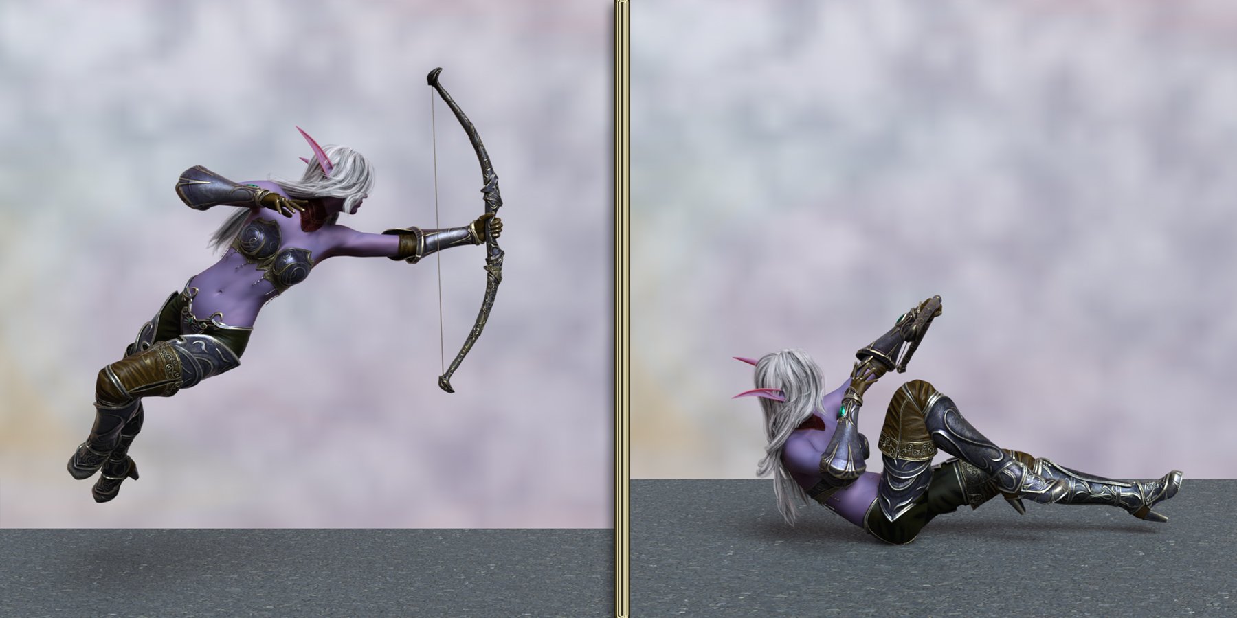 Drow Elf Archer Hierarchical Poses for Lianna 9 | Daz 3D