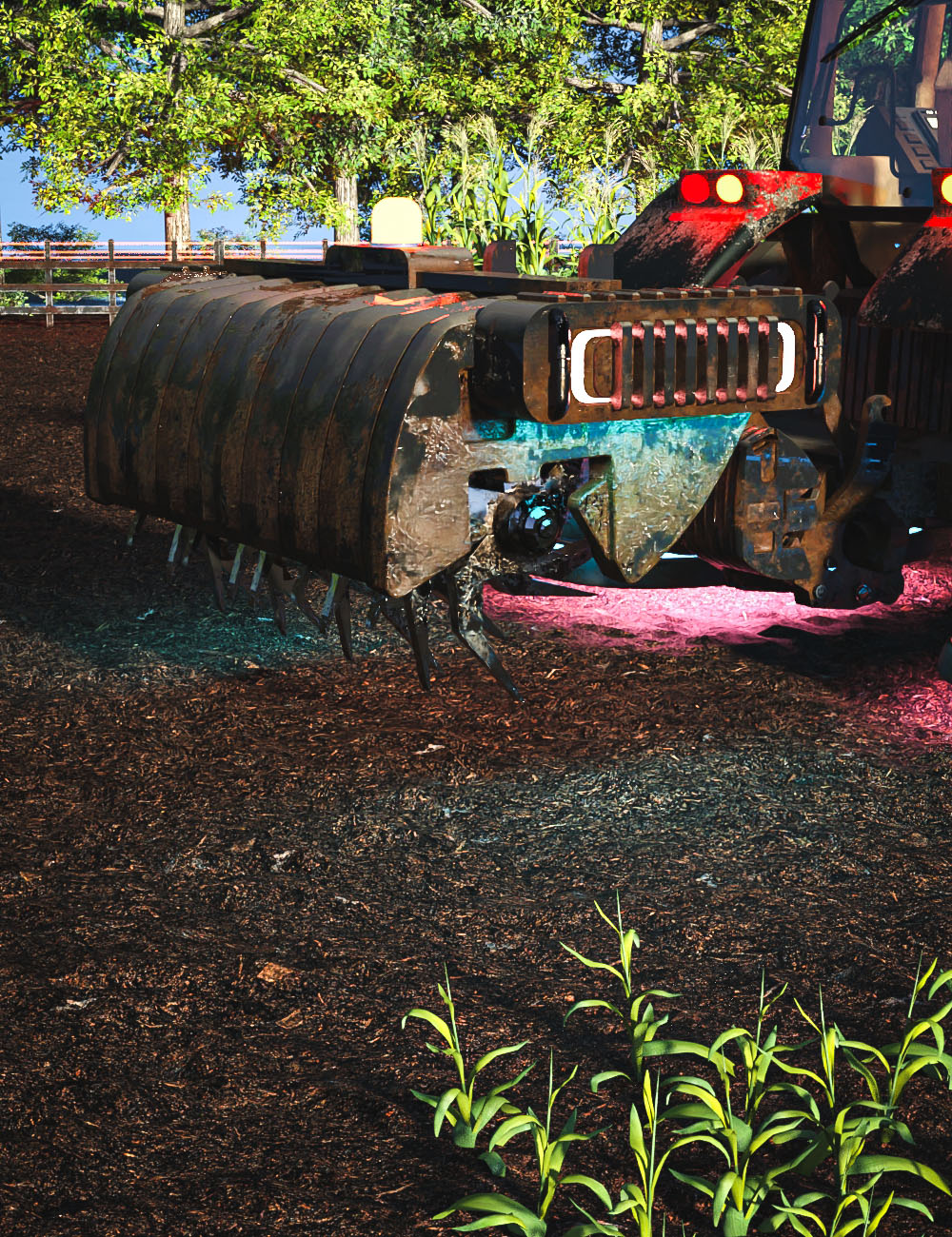 Sci-Fi Hover Tractor Prop Set | Daz 3D