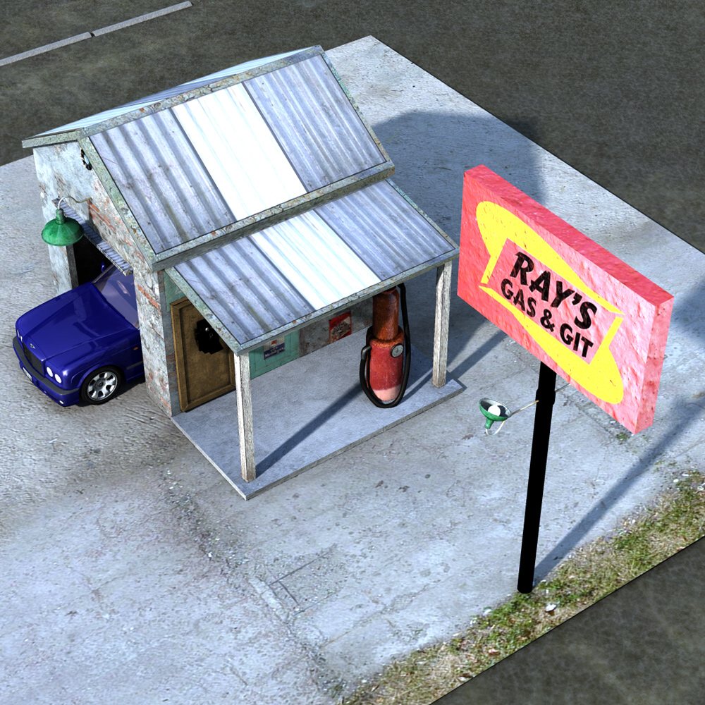 Gas N Git Station for Poser | Daz 3D
