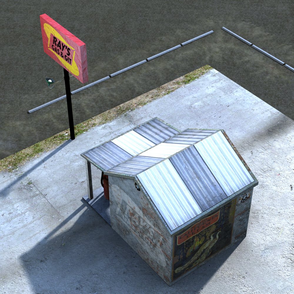 Gas N Git Station for Poser | Daz 3D