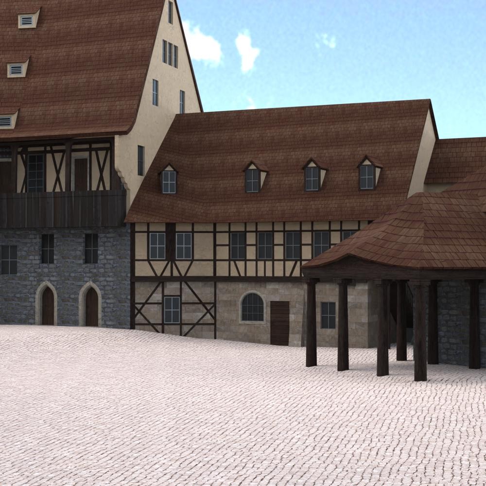 Medieval Courtyard for Poser | Daz 3D