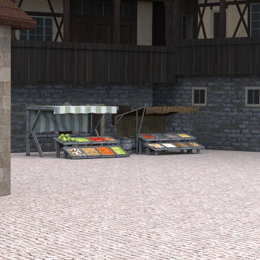 Medieval Courtyard for Poser | Daz 3D