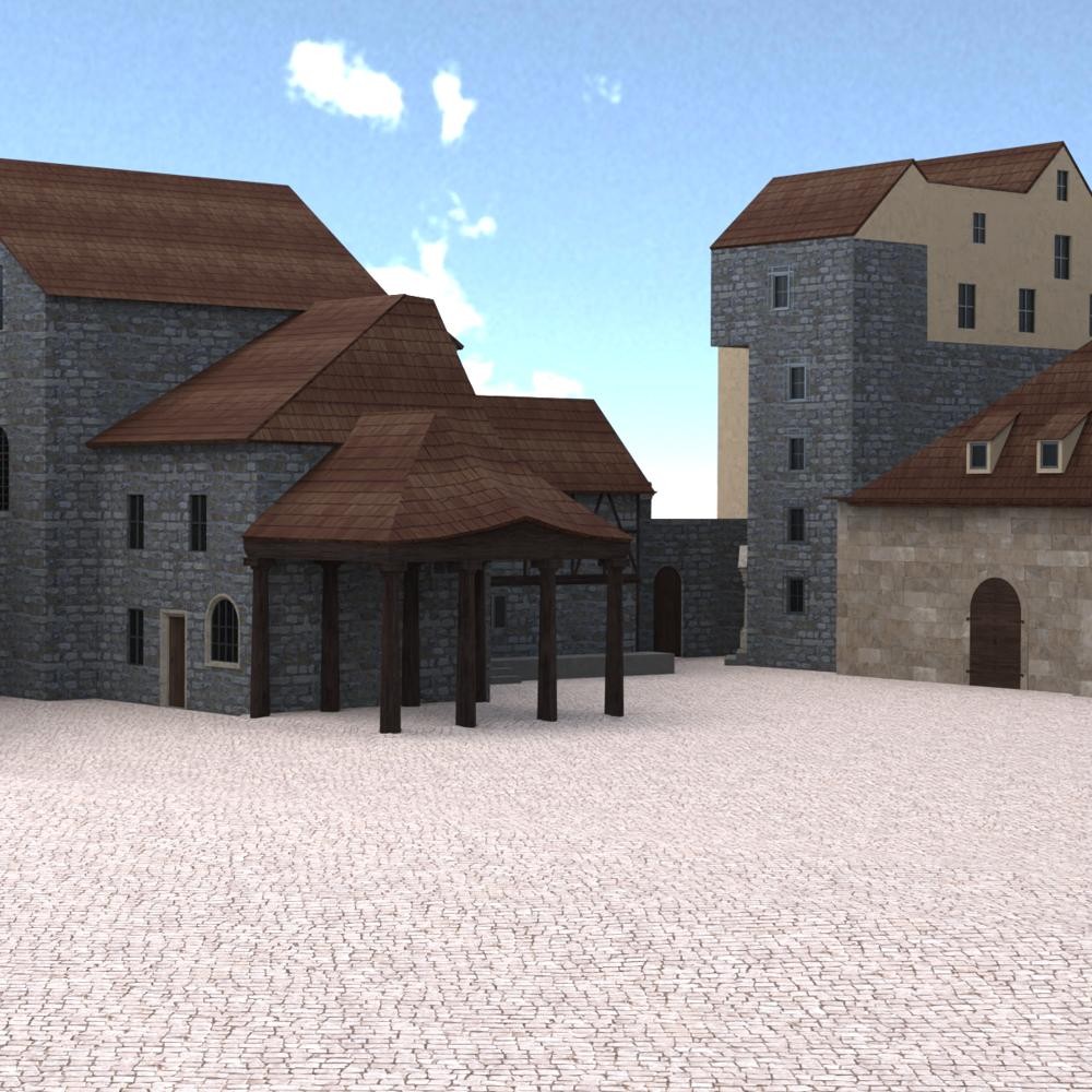 Medieval Courtyard for Poser | Daz 3D