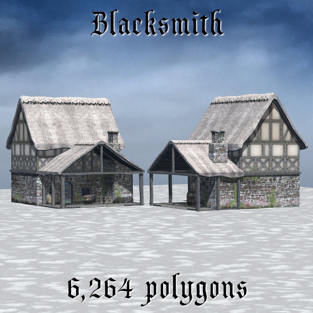 Middle Ages Buildings Set 1 for Poser | Daz 3D