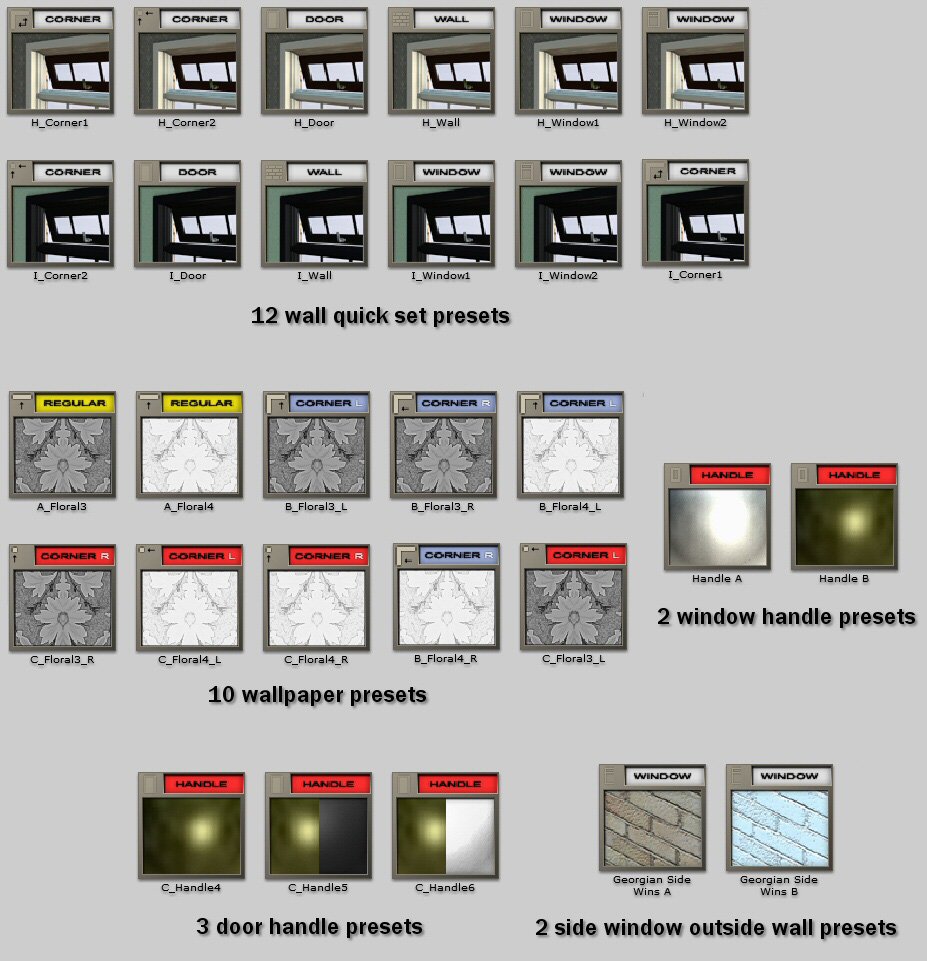 P.I.C.K. Georgian Windows Exp Set for Poser | Daz 3D