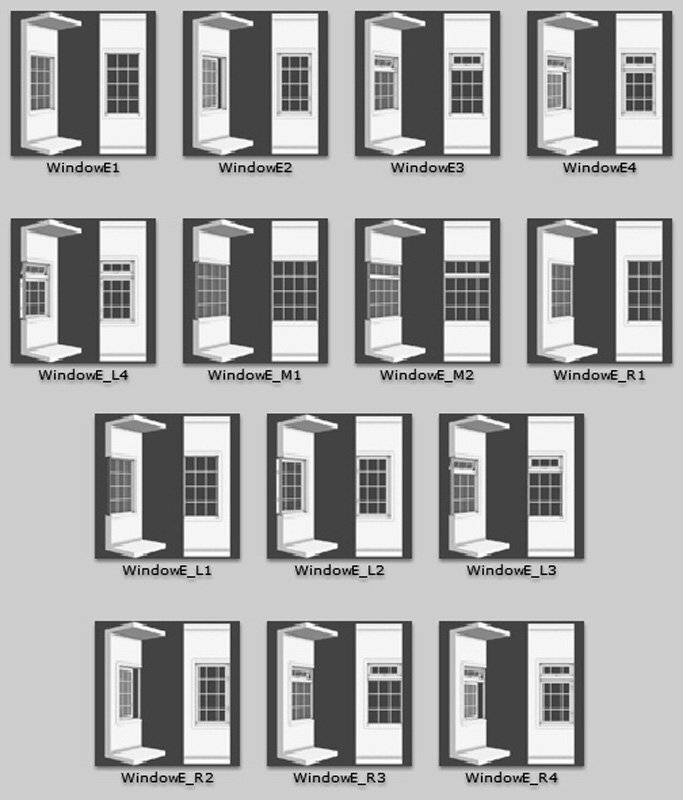 P.I.C.K. Georgian Windows Exp Set for Poser | Daz 3D