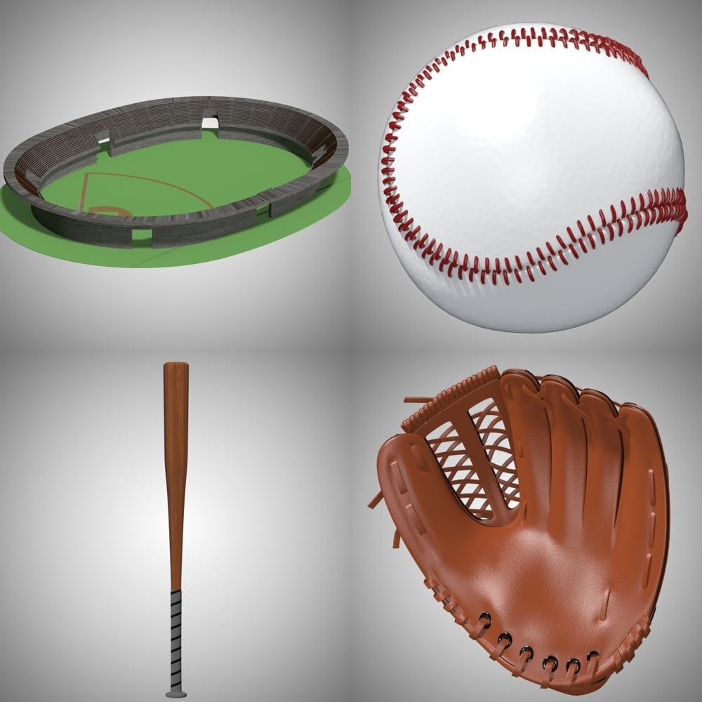 Baseball Items for Poser | Daz 3D