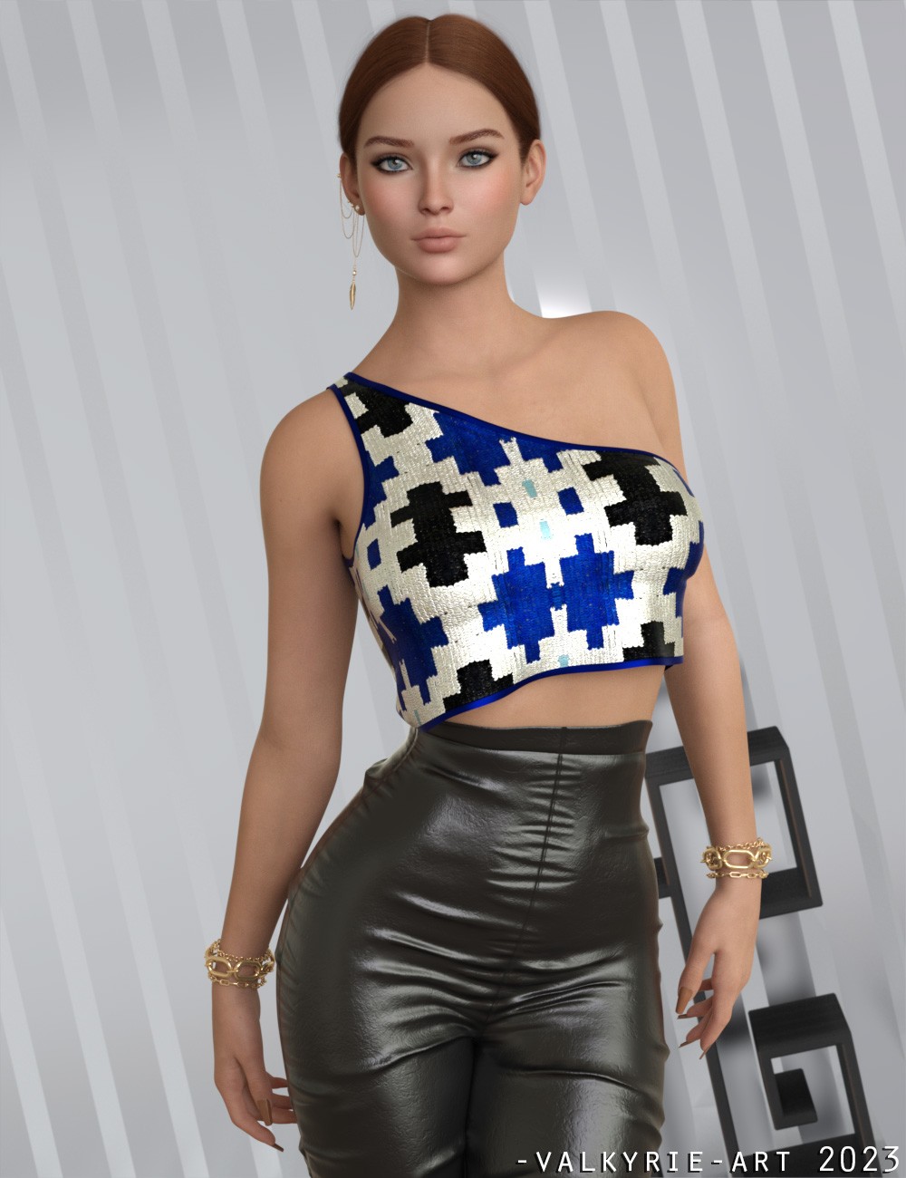 InStyle - dForce One Shoulder Midriff Tank G8G8.1F | Daz 3D