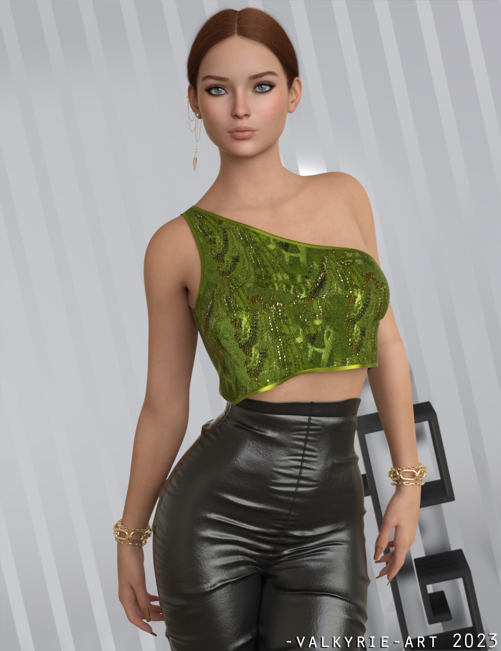 InStyle - dForce One Shoulder Midriff Tank G8G8.1F | Daz 3D