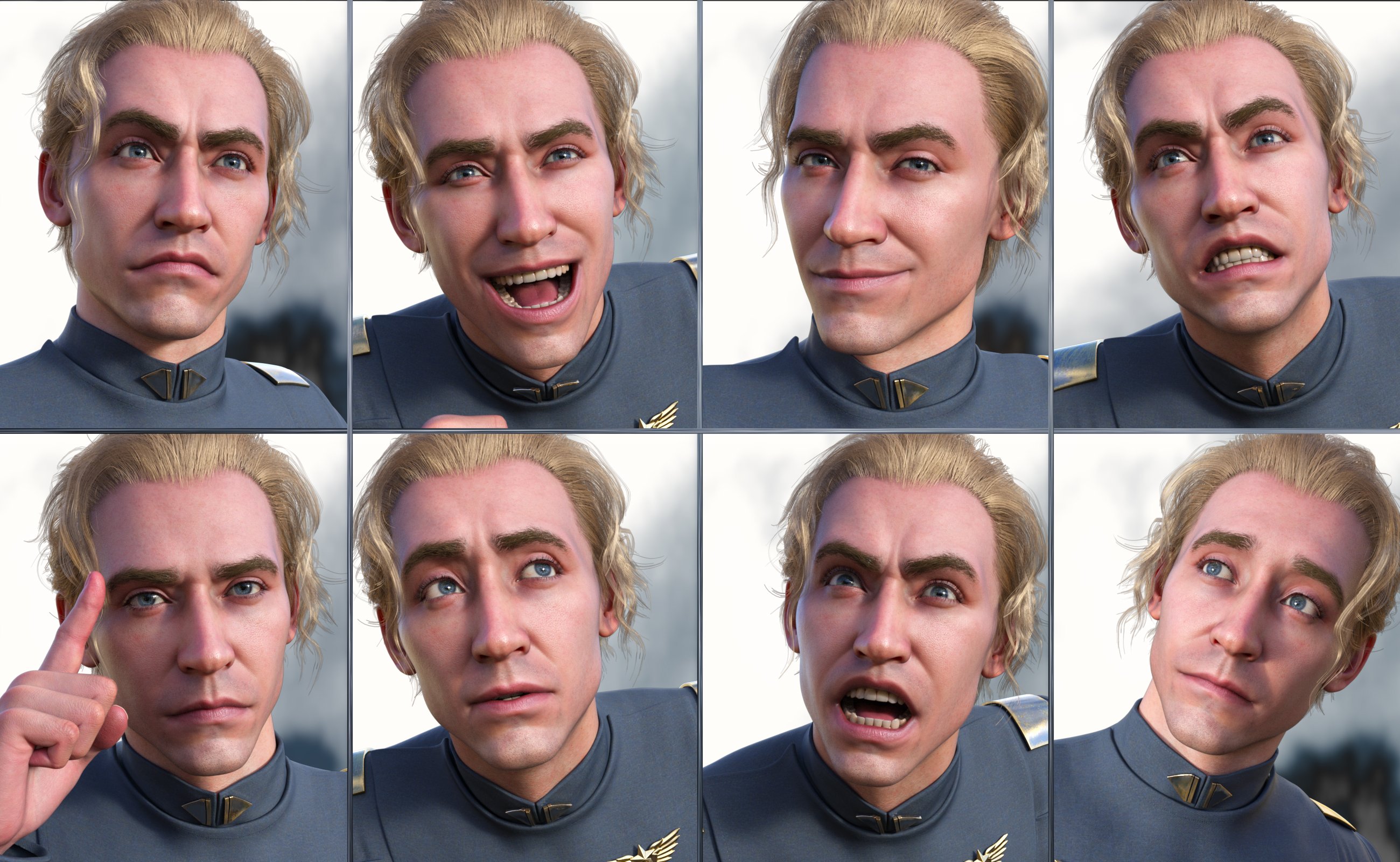 JW Our Hero Expressions for Wagner 9 | Daz 3D