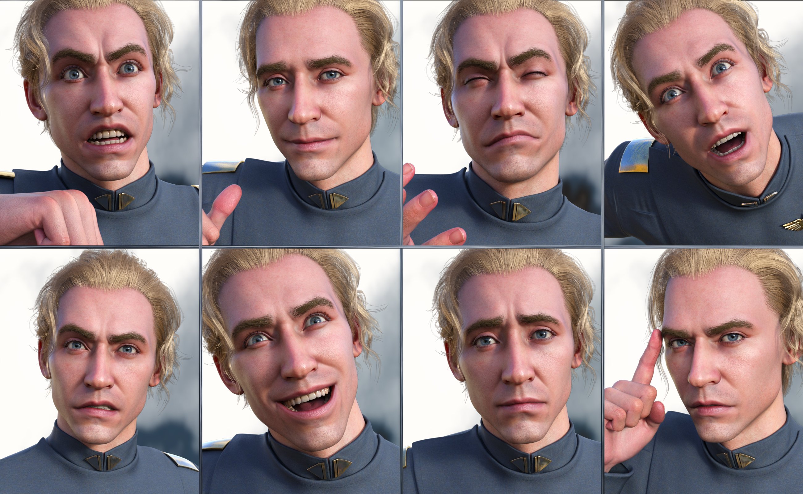 JW Our Hero Expressions for Wagner 9 | Daz 3D
