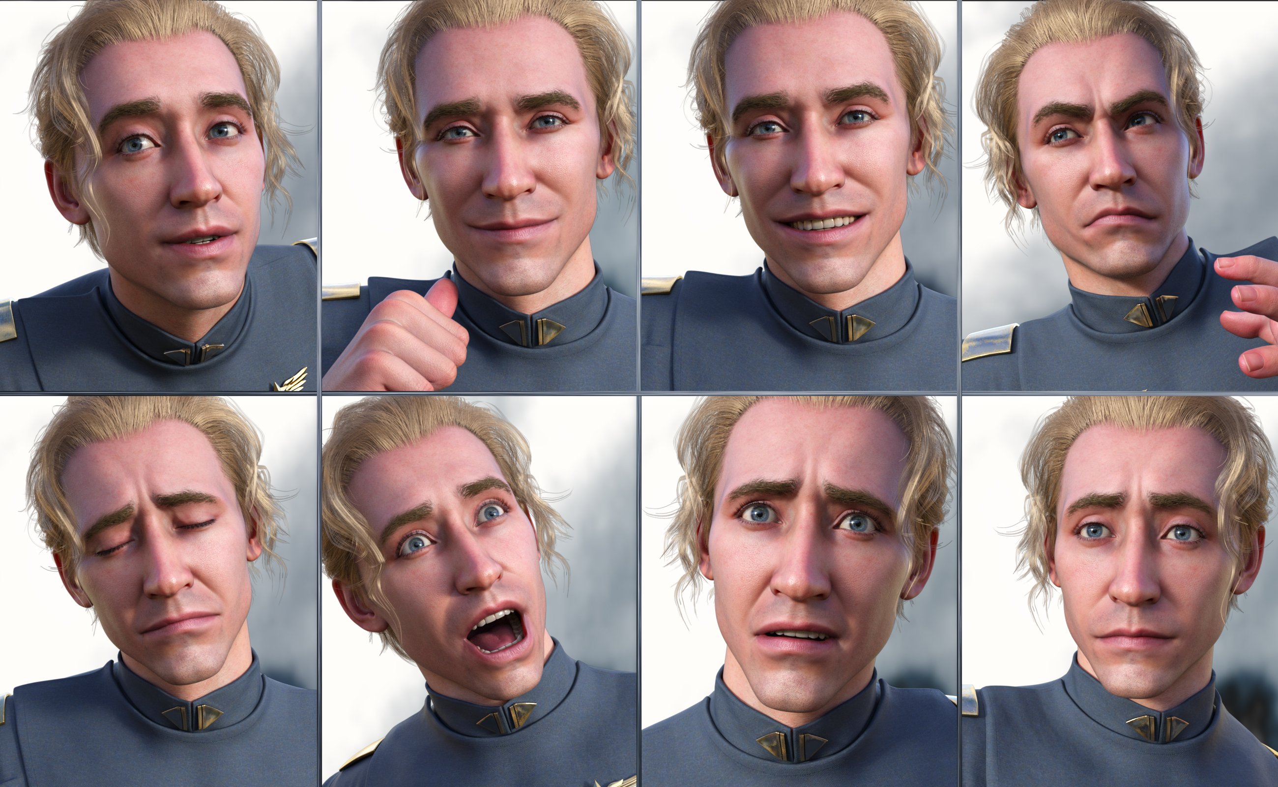 JW Our Hero Expressions for Wagner 9 ⋆ Freebies Daz 3D
