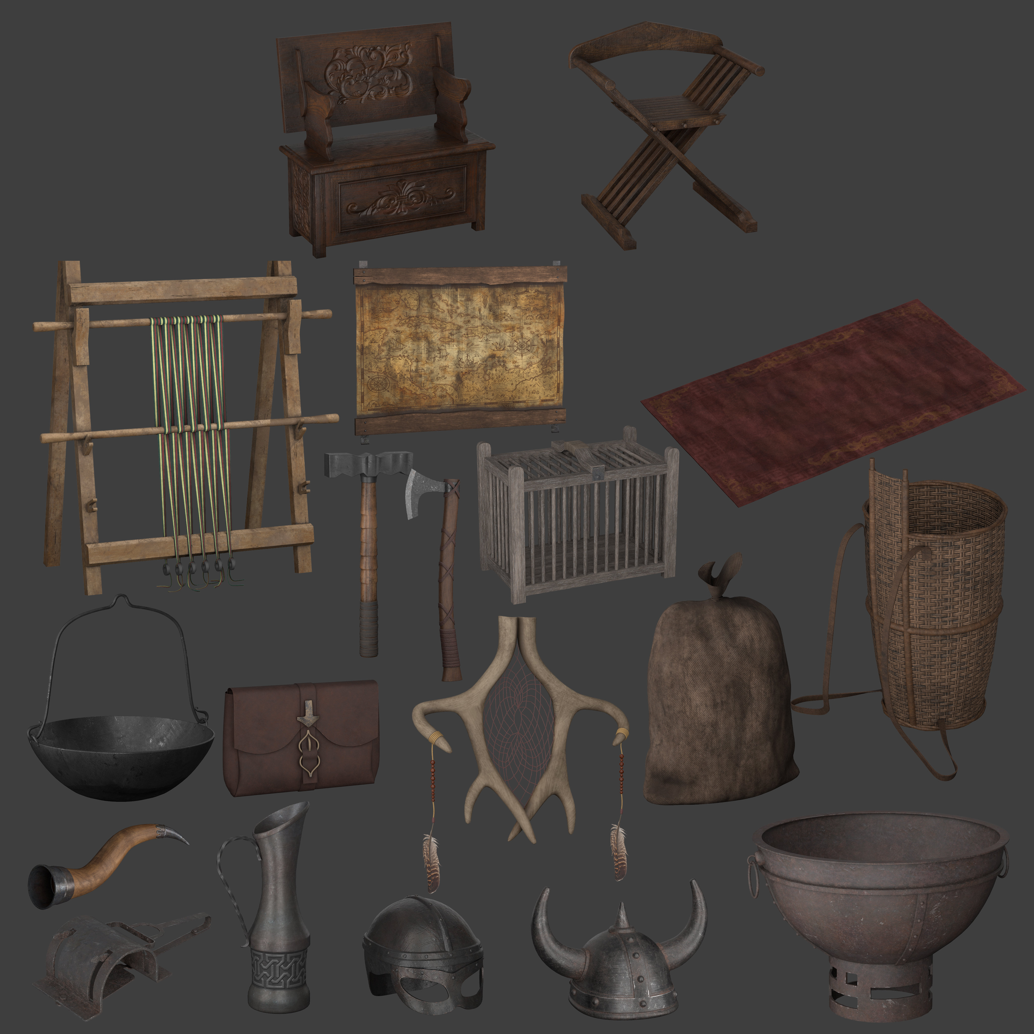 FG Viking Village Props | Daz 3D