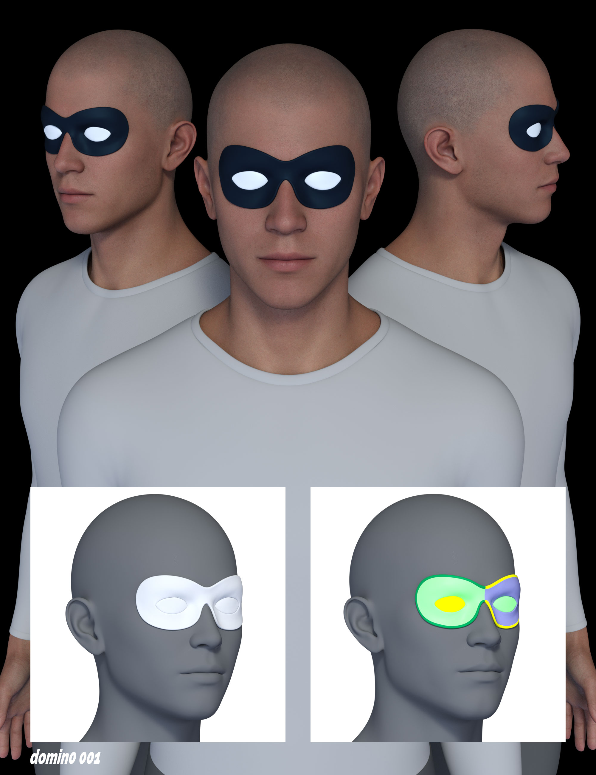 Dominos Masks v001 MMKB Genesis 9 | Daz 3D
