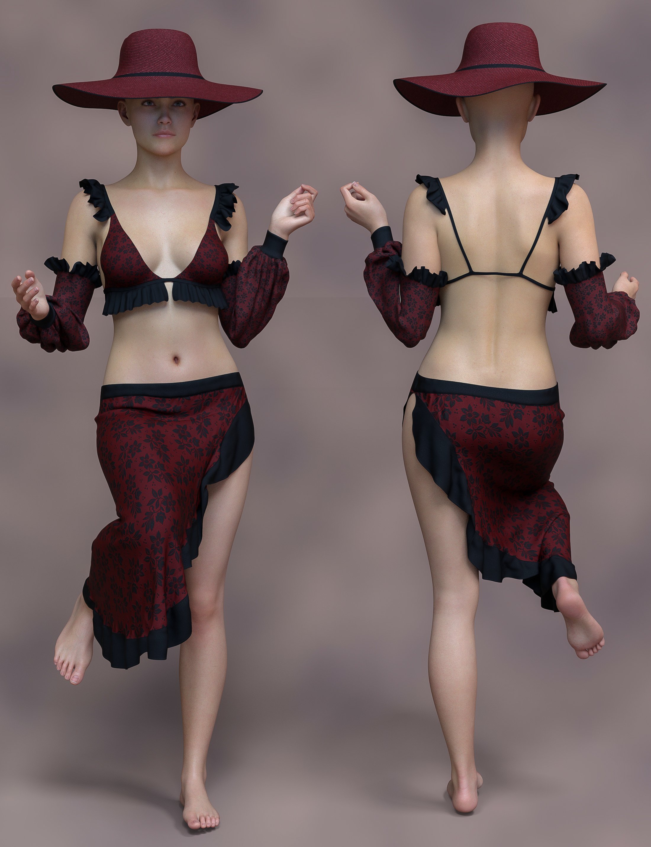 dForce Elegant Lady Outfit Texture Add-on | Daz 3D