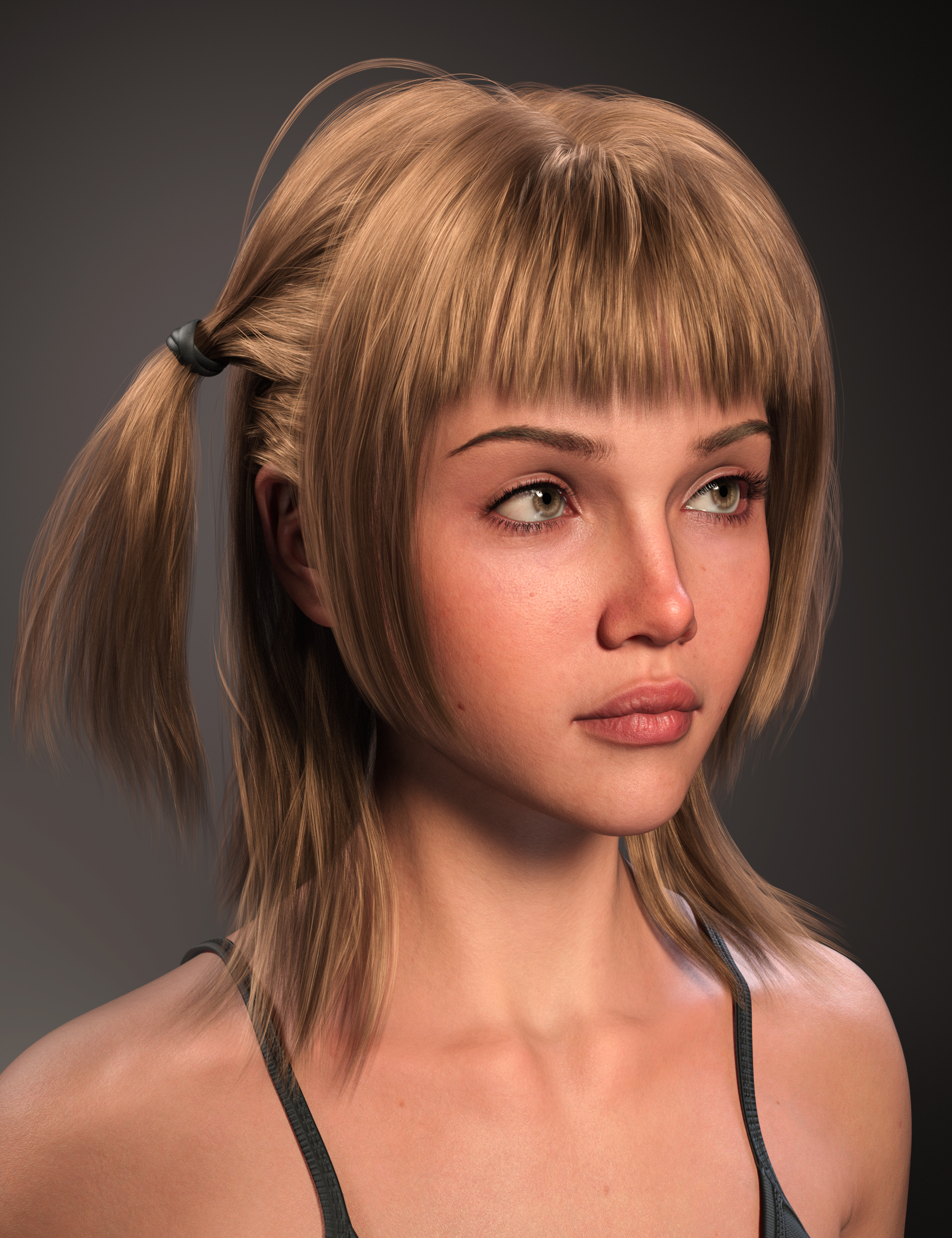 FE Small Double Ponytail Hair for Genesis 9 | Daz 3D