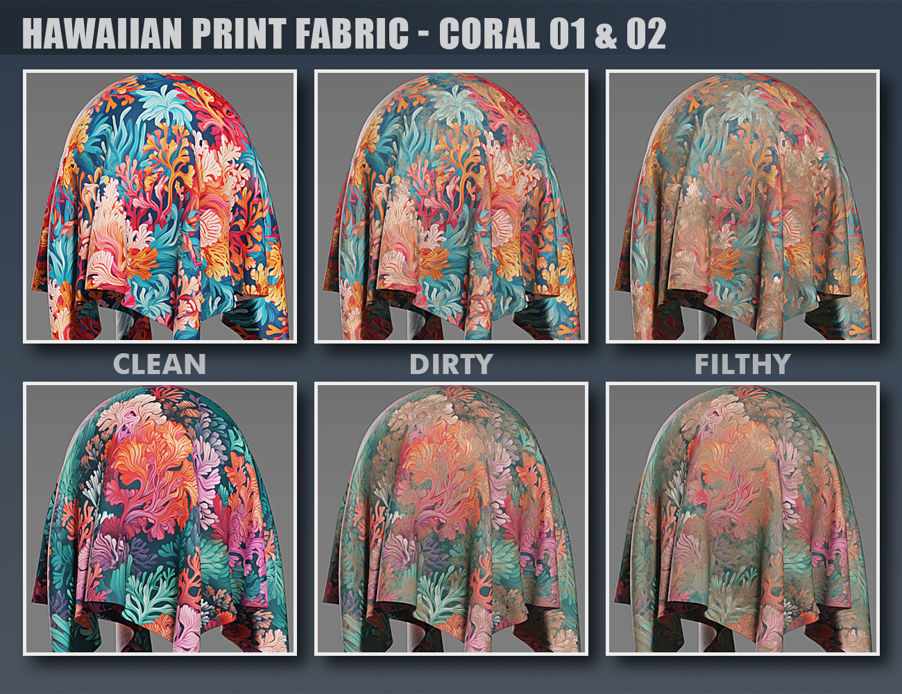 DD PBR Hawaiian Print Fabric Shaders for Iray | Daz 3D
