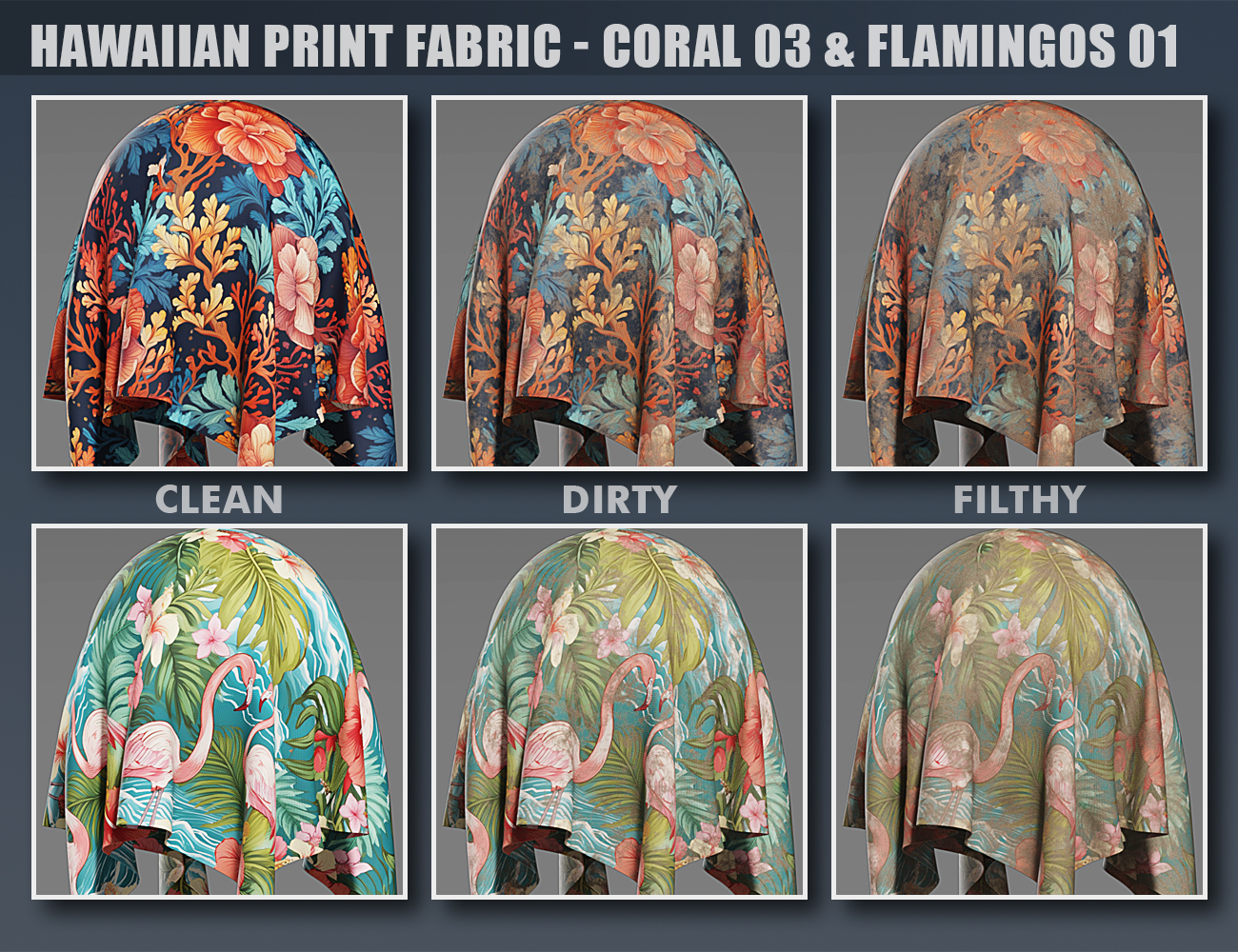 DD PBR Hawaiian Print Fabric Shaders for Iray | Daz 3D