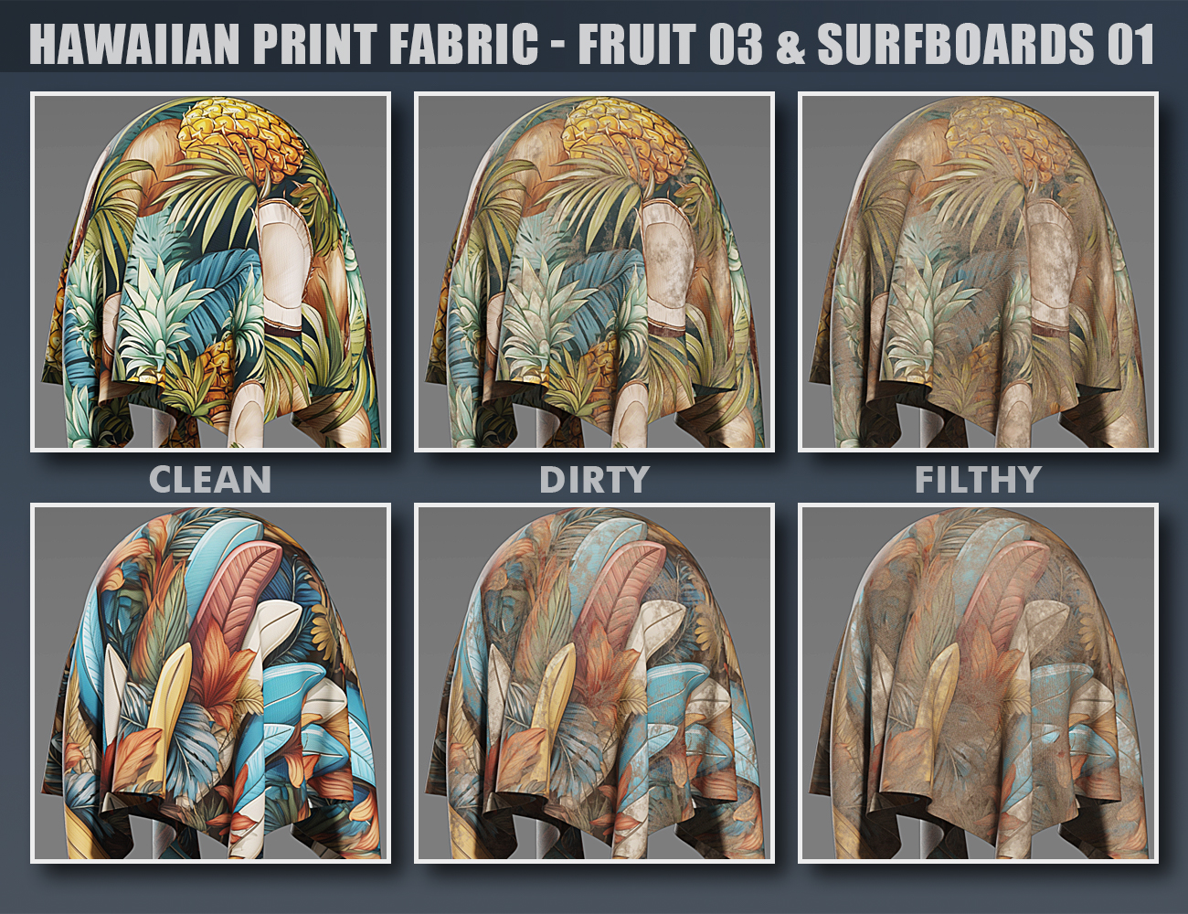 DD PBR Hawaiian Print Fabric Shaders for Iray | Daz 3D