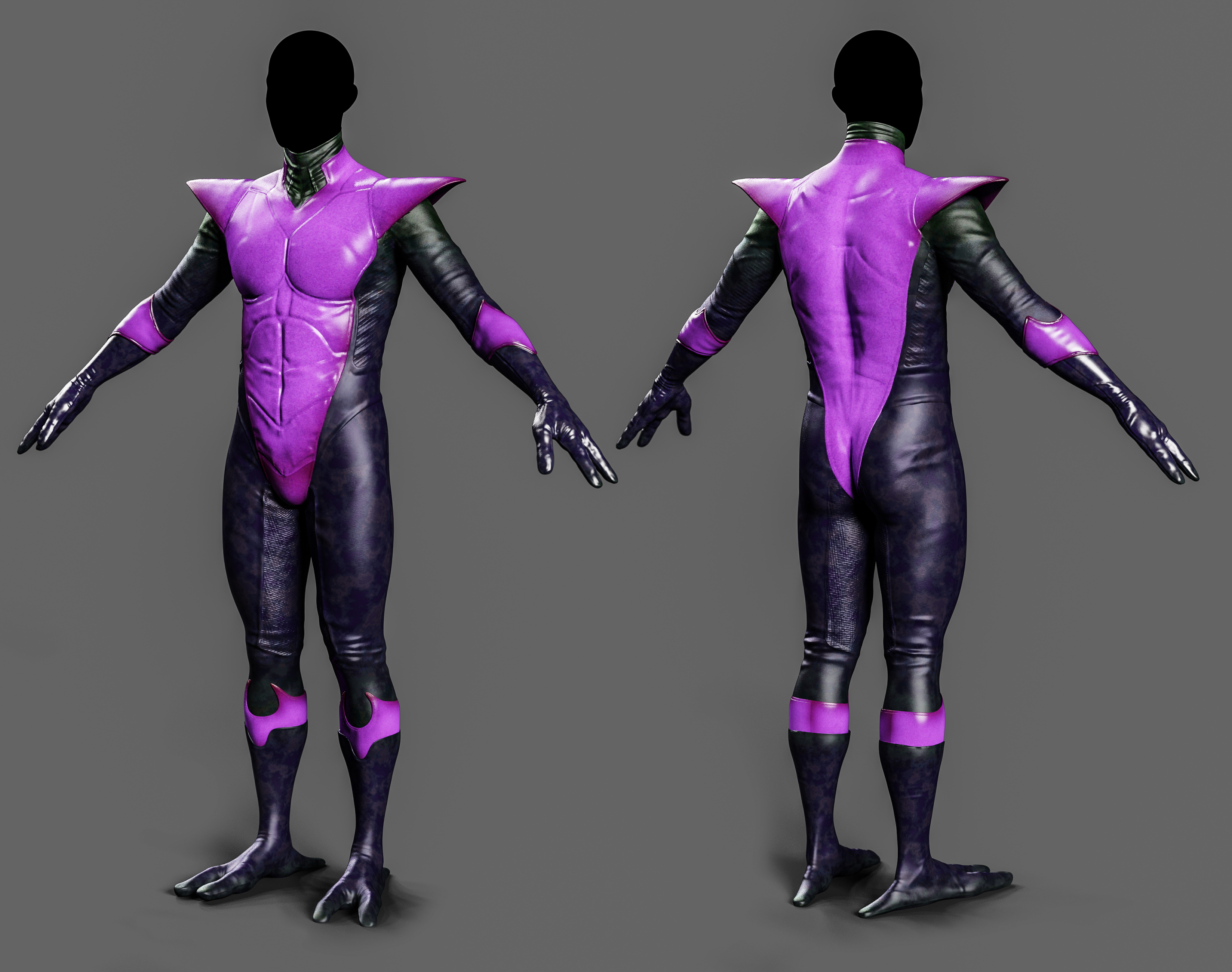 BW Night Hero Spandex Suit Textures Addon | Daz 3D