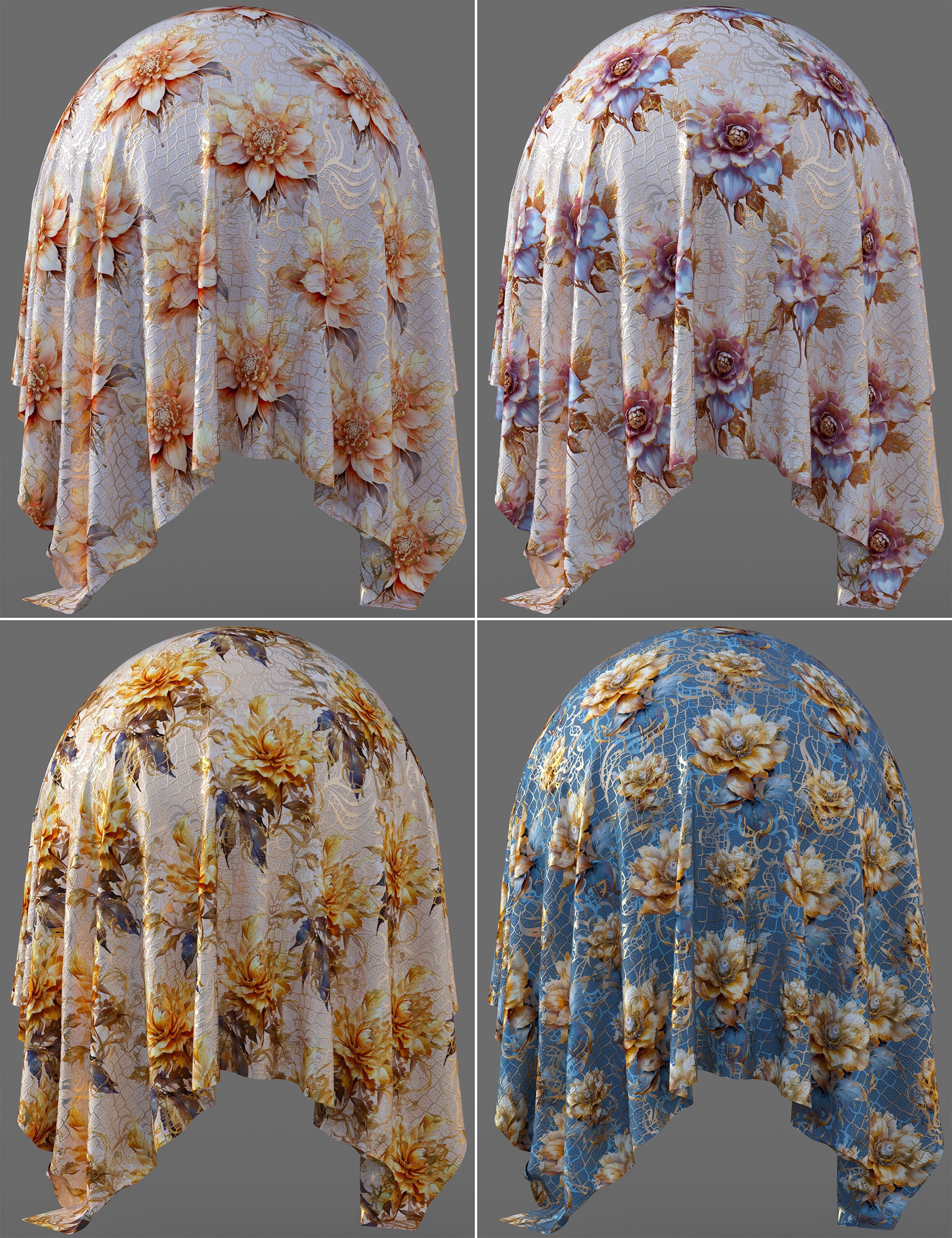 Floral Elegance Fabric Iray Shaders - MR | Daz 3D