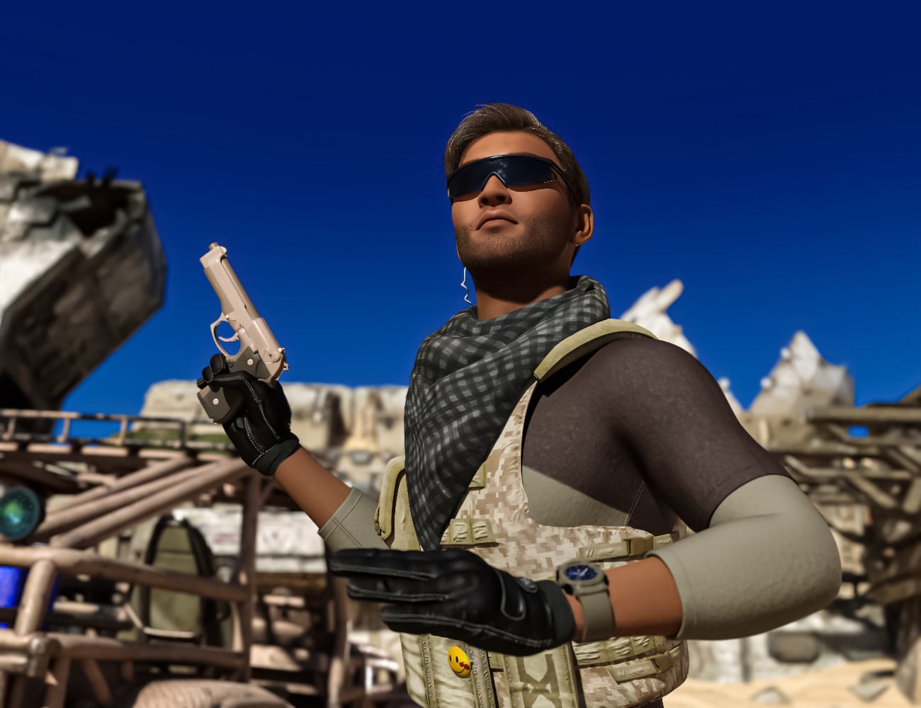 Poses for Army Weapon 02 for Genesis 8 and 9 | Daz 3D