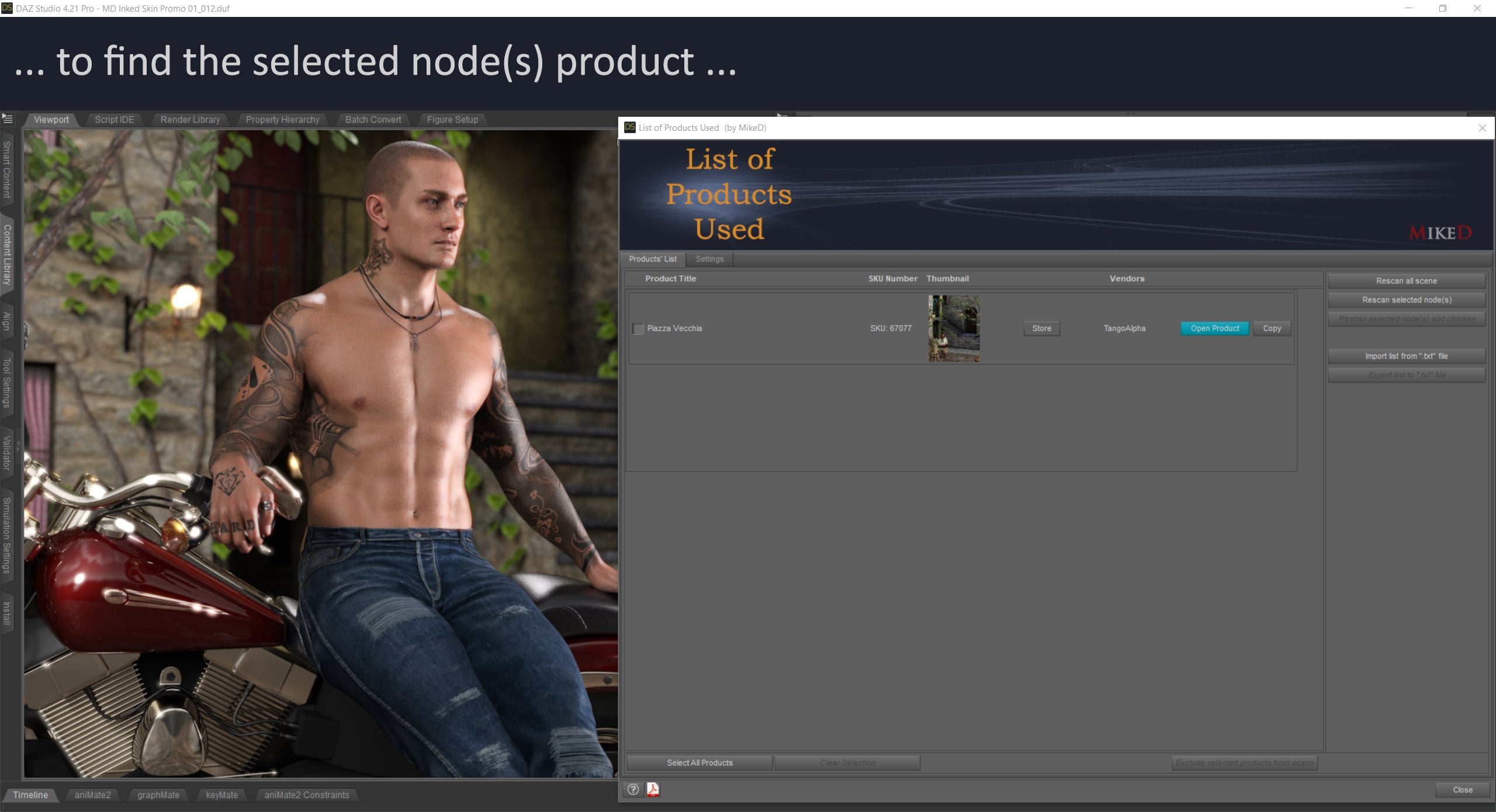 MD List of Products Used | Daz 3D