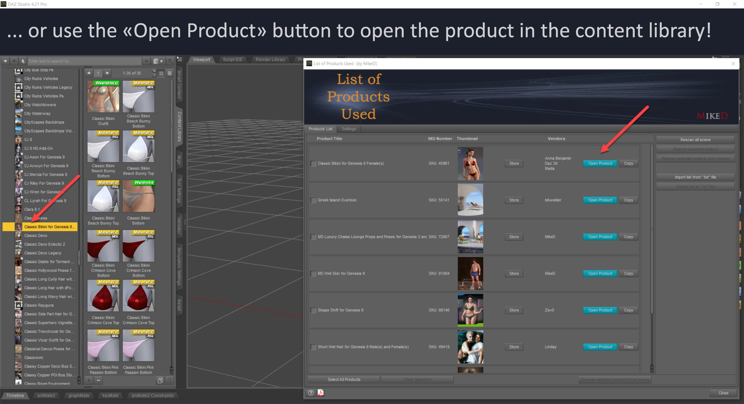 MD List of Products Used | Daz 3D