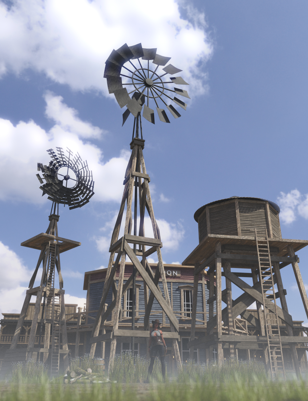 Water Pump Windmills 1 | Daz 3D