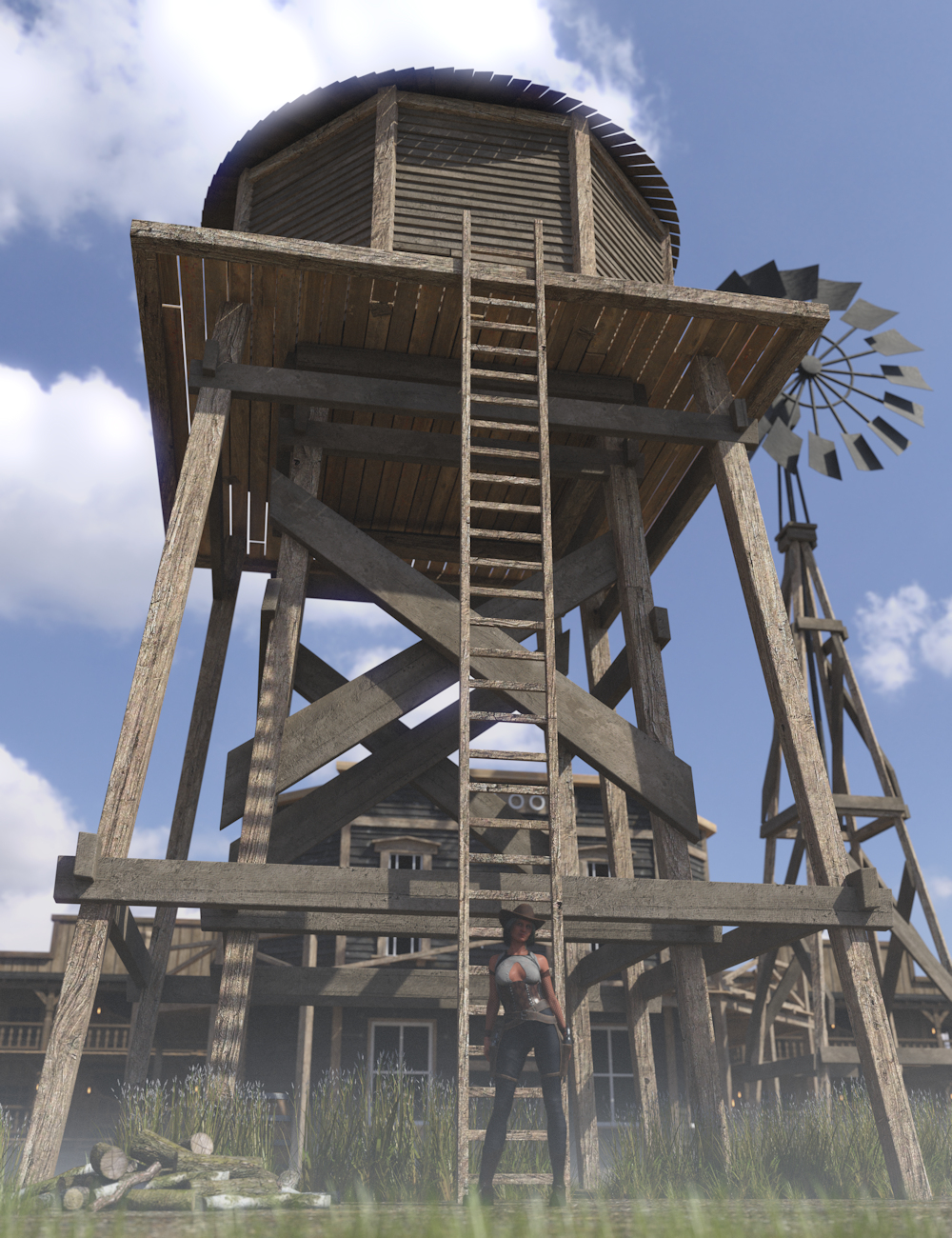 Water Pump Windmills 1 | Daz 3D