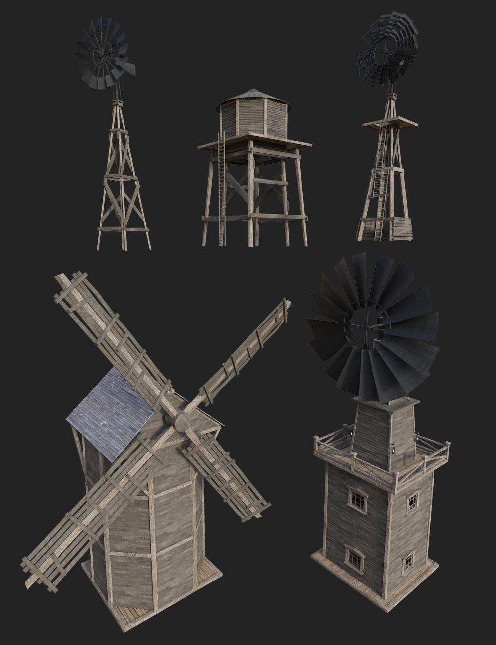 Water Pump Windmills 1 | Daz 3D