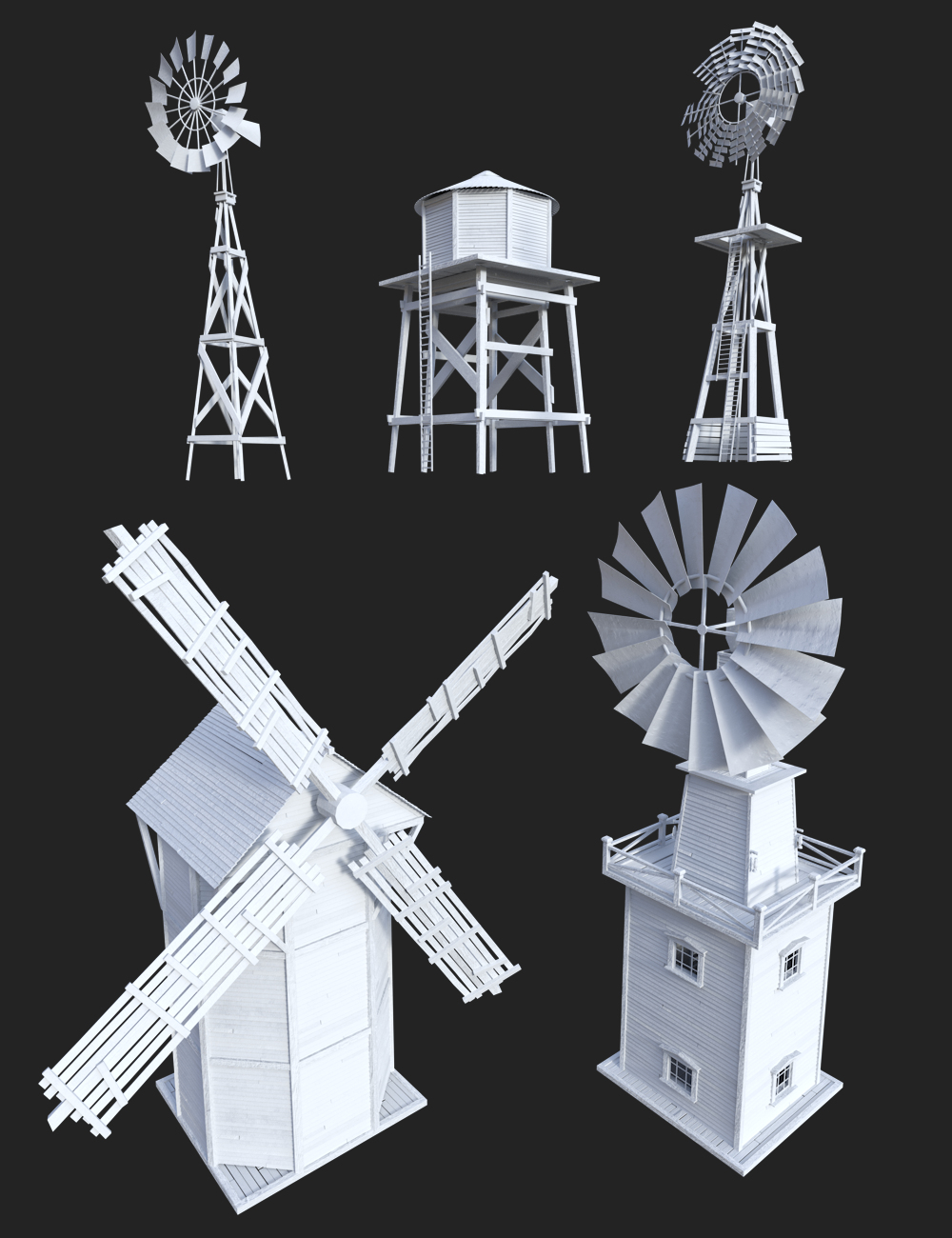 Water Pump Windmills 1 | Daz 3D
